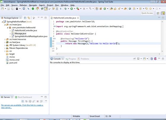 Spring Boot – Hello World Example with REST – Yawin Tutor
